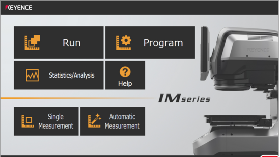 IM-7000 Main Menu : Keyence