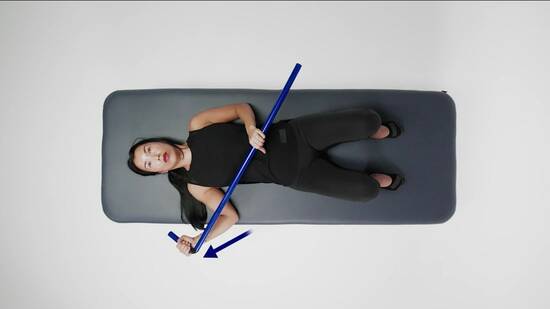 Lying on Your Back, Shoulder Outward Rotation Stretch With a Cane ...