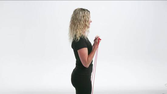 Standing Bicep Curls With a Resistance Band : OrthoPedia Patient