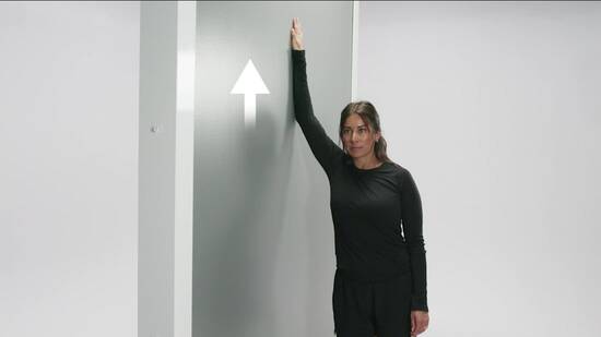 Standing Wall Slide for Shoulder Stretch to the Side : OrthoPedia Patient
