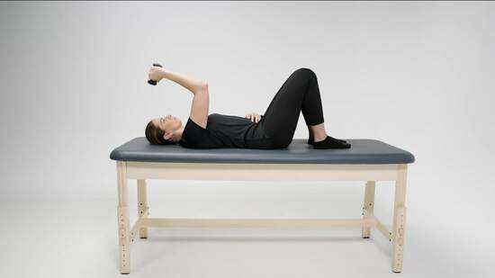 Lying on Your Back Elbow Extensions With Dumbbells : OrthoPedia Patient