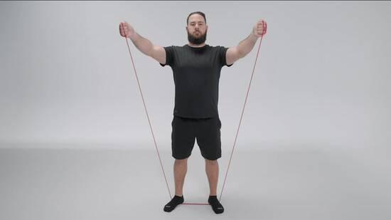Standing Arm Raises in Mid-Plane With a Resistance Band : OrthoPedia ...