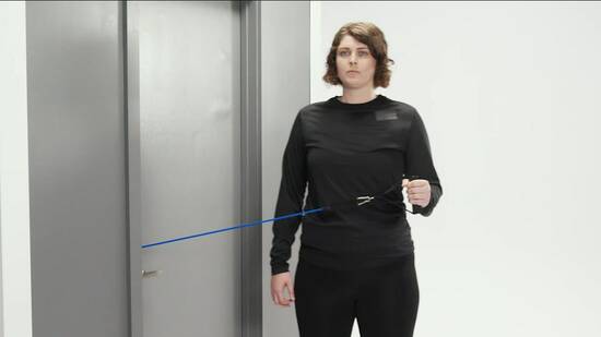 Standing Shoulder Outward Rotation Stability Walkout With a Band ...