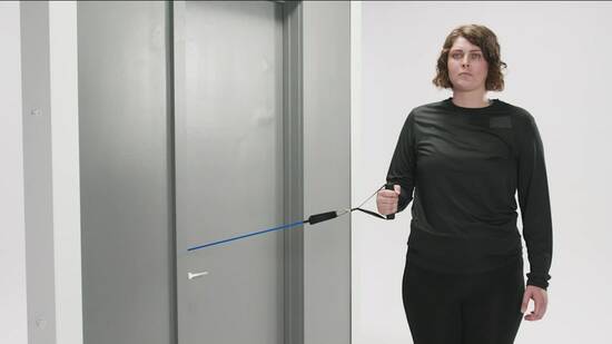 Standing Shoulder Inward Rotation Stability Walkout With a Band ...