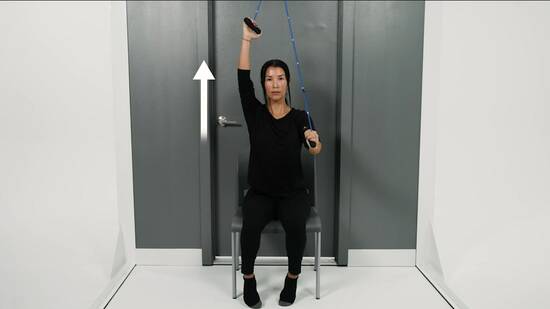 Assisted Shoulder Raise With Pulleys With Elbows Bent : OrthoPedia Patient