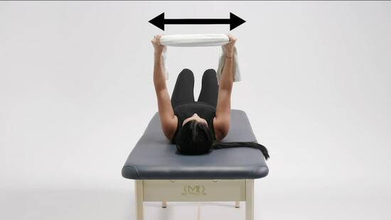 Lying on Back, Shoulder Towel Pull-Apart : OrthoPedia Patient
