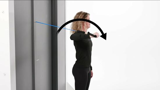 Standing Banded Shoulder Inward Rotation With the Elbow and Shoulder at ...