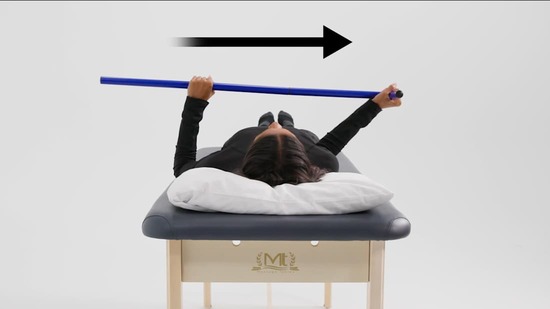 Lying on Your Back Shoulder Outward Rotation Stretch With a Cane With ...